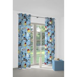 Adam Vorhang &raquo;Pirates&laquo; &Ouml;sen 1 Stk. tlg. aus 100% Bio-Baumwolle blau Jacquard, Baumwolle (Bio-Baumwolle) 175cm, &Ouml;sen, 145cm