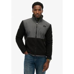 Superdry Herren Parka &raquo;POLAR FLEECE HYBRID TREKKER&laquo; in toller Fleece Qualit&auml;t schwarz M
