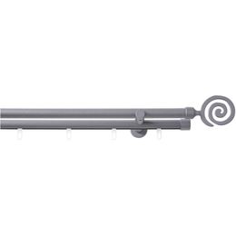 GOOD LIFE Kombi-Vorhangstange &raquo;Espiral&laquo; &Oslash; 20 mm 2 l&auml;ufig-l&auml;ufig Fixma&szlig; grau Aluminium, Kunststoff, Metall B/L: 120cm &Oslash; 20mm, 2 l&auml;ufig
