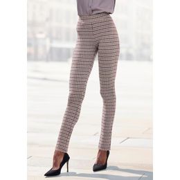 Lascana Damen Lascana Leggings aus Jacquard Stoff braun 36/38, N-Gr