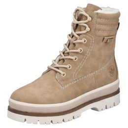 Rieker Damen Winterstiefelette Plateauboots, Winterboots, Stiefelette mit RiekerTEX-Membran beige 39
