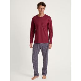 Calida Herren Calida Pyjama &raquo;Relax Imprint&laquo; 2 tlg. mit aufgesetzter Brusttasche rot S (46/48)