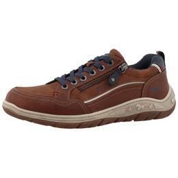 Mustang Shoes Herren Sneaker &raquo;Benedetto&laquo; Freizeitschuh, Halbschuh, Schn&uuml;rschuh mit seitlichem Rei&szlig;verschluss braun 43