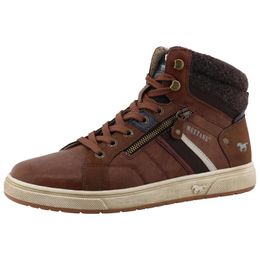 Mustang Shoes Herren Sneaker &raquo;Merian&laquo; High Top Sneaker, Schn&uuml;rboots mit Rei&szlig;verschluss braun 43