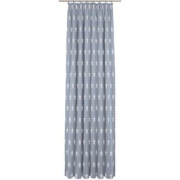 WIRTH Vorhang &raquo;Crayon&laquo; Kr&auml;uselband 1 Stk. tlg. blau Jacquard, Baumwolle, Polyester 245cm, Kr&auml;uselband, 135cm