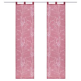 OTTO home Schiebegardine &raquo;Anna&laquo; Schlaufen 1 Stk. tlg. Inkl. Beschwerungsstange rot Ausbrenner, Polyester, Viskose 145cm, Schlaufen, 57cm