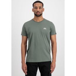Alpha Industries Herren Rundhalsshirt &raquo;BASIC T SMALL LOGO&laquo; Baumwolle, regular fit gr&uuml;n XXL