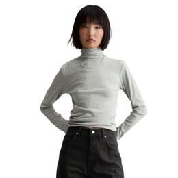 Marc O'Polo Marc O'polo Denim Damen Marc O'Polo DENIM Rollkragenshirt &raquo;slim fit aus Rippjersey&laquo; grau L