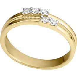 Firetti Damen Diamantring &raquo;Schmuck Geschenk Gold 333 Damenring Goldring Fingerring Bicolor&laquo; mit Diamanten gold 16, 0,16 P2 = erkennbare Einschl&uuml;sse, 