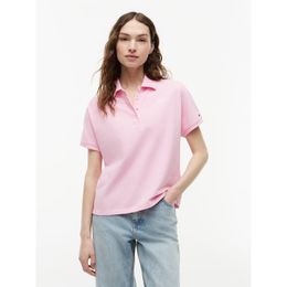 Tommy Hilfiger Damen Poloshirt &raquo;TH SCRIPT MODERN SS POLO&laquo; Baumwollmischung, Polokragen, kurze Knopfleiste XS (34)