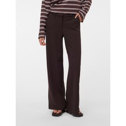 V&eacute;ro Moda Vero Moda Damen Anzughose &raquo;VMZAMIRA MW WIDE PANT NOOS&laquo; Materialmix, wide fit, regular waist braun M, L&auml;nge 32