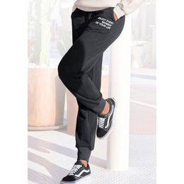 Buffalo Damen Jogginghose mit seitlichen Eingrifftaschen, Loungewear schwarz 40/42, N-Gr