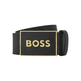 BOSS Herren BOSS Lederg&uuml;rtel &raquo;_Icon-S1_Sz40&laquo; mit BOSS-Logo-Pr&auml;gung auf der Koppelschlie&szlig;e schwarz 85