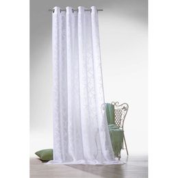 Weckbrodt-Gardinen Vorhang &raquo;Romance&laquo; &Ouml;sen 1 Stk. tlg. echte Stickerei, halbtransparent, Muster Raute, Gardine, Store wei&szlig; Polyester 160cm, &Ouml;sen, 140cm