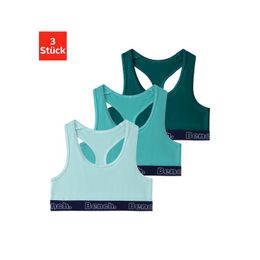 Bench. M&auml;dchen Bustier Packung, 3 mit kontrastfarbigem B&uuml;ndchen und Racerback bunt 146/152, N-Gr