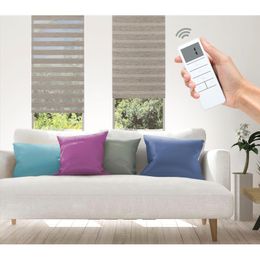 GOOD LIFE Elektrisches Rollo &raquo;Wood - SMART HOME&laquo; Lichtschutz ohne Bohren mit Fernbedienung braun Kunststoff, Metall, Polyester 150cm, einseitig verschiebbar, 