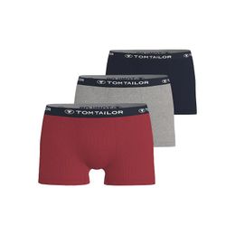 Tom Tailor Herren Tom Tailor Boxershorts &raquo;Buffer&laquo; weich, bequem, basic, eng, Logobund, Baumwollmix rot L