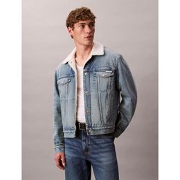 Calvin Klein Jeans Herren Jeansjacke &raquo;90S SHERPA TRUCKER TINTED THUNDR&laquo; ohne Kapuze Mit Rundhalsausschnitt, regular fit L