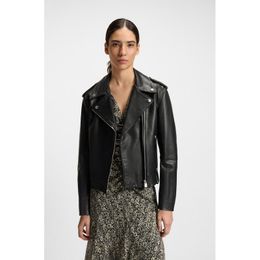BOSS Orange Damen BOSS Orange Lederjacke &raquo;Sandy Premium Damenmode&laquo; mit genarbter Struktur schwarz 40 Trachtenmode