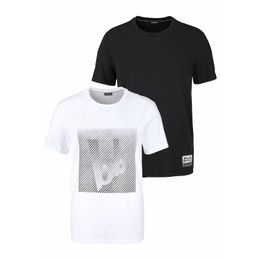 Bruno Banani Herren T-Shirt Spar-Set, 2er-Pack, Kurzarm, schmal geschnitten, aus Single Jersey schwarz-wei&szlig; L (52/54)