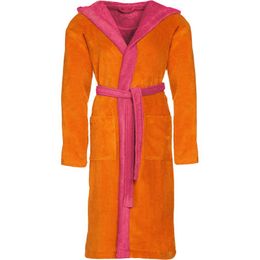 Vossen Bademantel &raquo;Poppy, ideal f&uuml;r Sauna & Spa, Hotelbademantel, Morgenmantel&laquo; 1 Stk. Doubleface Optik orange Baumwoll-Mix XS L: 115cm