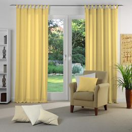 WIRTH Vorhang &raquo;NEUFAHRN&laquo; Schlaufen 1 Stk. tlg. gelb Jacquard, Polyacryl, Polyester 145cm, Schlaufen, 135cm