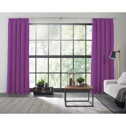 WIRTH Vorhang &raquo;Dim out&laquo; Kr&auml;uselband 1 Stk. tlg. lila Polyester 150cm, Kr&auml;uselband, 145cm