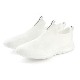 John Devin Damen Sneaker &raquo;Slipper, Freizeitschuh, Textilschuhe, Stoffschuhe, Turnschuh&laquo; Slip-On-Sneaker mit ultraleichter Sohle Unisex VEGAN wei&szlig; 42