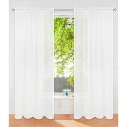 OTTO home Gardine &raquo;Dolly&laquo; Stangendurchzug 1 Stk. tlg. Stangendurchzug, transparent, gewebt, Pflegeleicht, eleganter Fall wei&szlig; Polyester, Polyester 