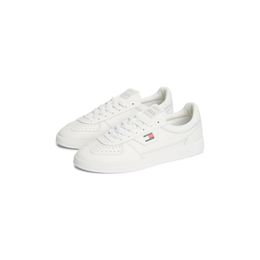 Tommy Jeans Herren Sneaker &raquo;THE GREENWICH EDGE CORE LTH&laquo; Freizeitschuh, Halbschuh, Schn&uuml;rschuh mit Lochmuster wei&szlig; 40