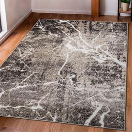 OTTO home Teppich &raquo;Manrik&laquo; rechteckig 9 mm H&ouml;he mit besonders weichem Flor, Kurzflor, modernes Marmor-Design beige Kunstfaser B : 60cm 1 Stk., 9mm, L: