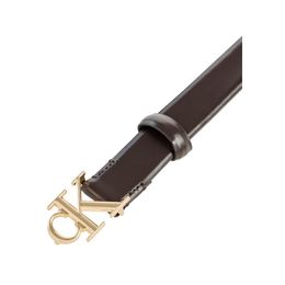 Calvin Klein Damen Lederg&uuml;rtel &raquo;ROUND CK BUCKLE 30MM BELT SMOOTH&laquo; Gr&ouml;&szlig;enverstellbar mit Metallschlie&szlig;e braun 115