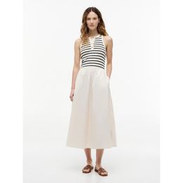 Tommy Hilfiger Damen A-Linien-Kleid &raquo;GOLD BUTTON POPLIN MIX DRESS&laquo; Ohne Tasche Baumwollmischung, mit goldfarbenen Kn&ouml;pfen S (36/38), N-Gr