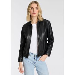 Mauritius Damen Lederjacke &raquo;MWTylli OS OT&laquo; Bomberjacke mit Elastikbund schwarz XXL (44) Trachtenmode