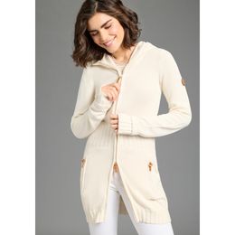 Kangaroos Damen Kangaroos Kapuzenstrickjacke figurbetonte Passform, po-bedeckende L&auml;nge, mit 2-Wege-Rei&szlig;verschluss 32/34