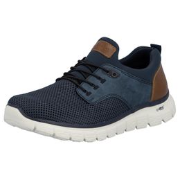 Rieker Herren Slip-On Sneaker Schlupfschuh, Halbschuh, Freizeitsneaker mit Gummizug blau 46