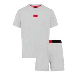 Hugo Underwear Herren HUGO Underwear Pyjama &raquo;GALAXY SHORT SET&laquo; Set, 2 mit HUGO-Aufn&auml;her, Stretch-Baumwolle, Regular Fit grau XXL (56)