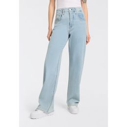 Herrlicher Damen High-waist-Jeans &raquo;Baggy Straight Denim Light&laquo; blau 29, L&auml;nge 34