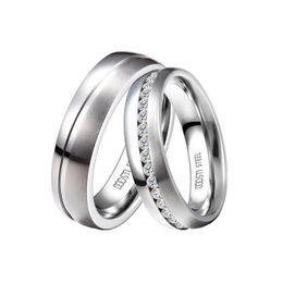 DOOSTI Unisex DOOSTI Trauring &raquo;Schmuck Geschenk Edelstahl Trauring Ehering Partnerring LIEBE&laquo; wahlweise mit oder ohne Zirkonia silber 62,mit Zirkonia,