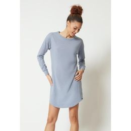 Skiny Damen Sleepshirt &raquo;Night In Mix & Match&laquo; Ohne Taschen bequem, weich, lange Arme, lockere Passform, Baumwollmix blau 36, N-Gr