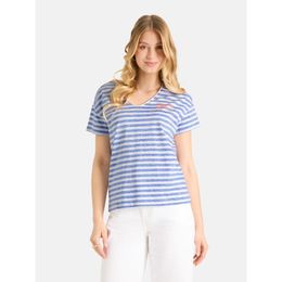 LIEBLINGSST&Uuml;CK Lieblingsst&uuml;ck Damen T-Shirt &raquo;DollyL&laquo; mit R&uuml;ckenprint, V-Ausschnitt, gestreift blau S