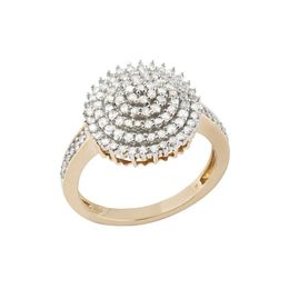 Firetti Damen Diamantring &raquo;Schmuck Geschenk Gold 585 Damenring Goldring Diamant Blume&laquo; mit Diamanten silber 18, 0,51 P2 = erkennbare Einschl&uuml;sse, 
