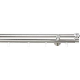 GOOD LIFE Kombi-Vorhangstange &raquo;Bola&laquo; &Oslash; 20 mm 2 l&auml;ufig-l&auml;ufig Fixma&szlig; silber Aluminium, Kunststoff, Metall B/L: 320cm &Oslash; 20mm, 2 l&auml;ufig