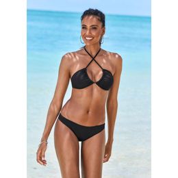 Lascana Damen Lascana Triangel-Bikini Multiway, in 5 Tragevarianten schwarz 40, Cup C/D