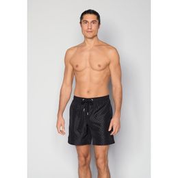 JOOP! Herren JOOP! Badeshorts &raquo;Cortina AOP&laquo; Allover Cornflower-Logo, mit Tunnelzug, seitliche Taschen schwarz M, N-Gr