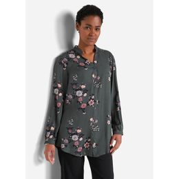 bonprix Damen bonprix Longbluse in lockerer Tunika-Passform, aus Viskose, hinten l&auml;nger geschnitten gr&uuml;n 48