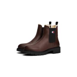 Tommy Jeans Damen Chelseaboots &raquo;TJW CHELSEA BOOT WL&laquo; , Blockabsatz, Stiefelette mit typischer Logoflagge braun 42