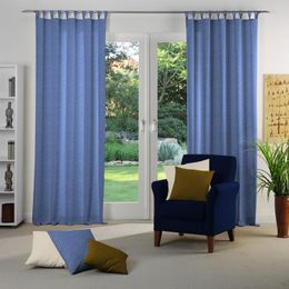 WIRTH Vorhang &raquo;Toco-Uni&laquo; Schlaufen 1 Stk. tlg. blau Chenille, Polyacryl 200cm, Schlaufen, 132cm