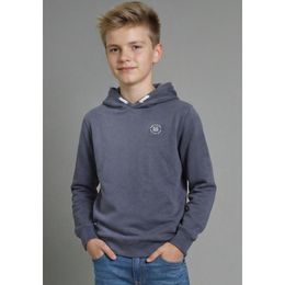 H.I.S. H.I.S Jungen Kapuzensweatshirt &raquo; Hoodie mit Logo-Druck in melierter Ware f&uuml;r Jungen&laquo;, F&uuml;r TEENS. Hoodie mit kleinem Druck 128/134