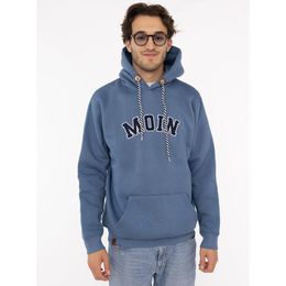 Zwillingsherz Damen Hoodie &raquo;"MOIN Classic"&laquo;, Kapuze mit Kordelzug, Tasche vorn, Stickerei blau S